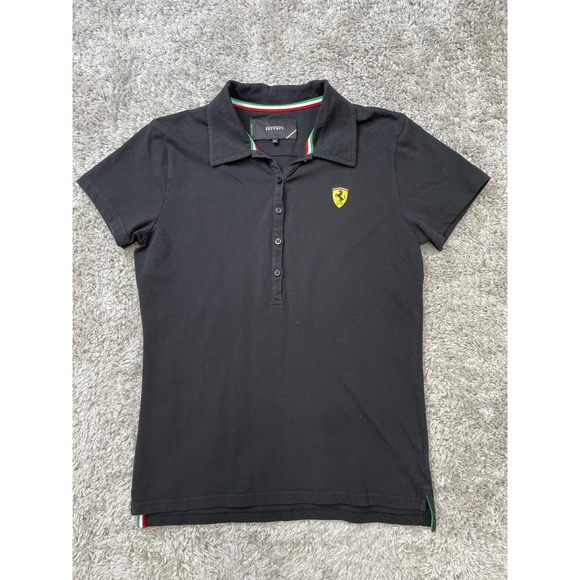 Ferrari | Shirts | Ferrari Polo Shirt Womens Xl Black Scuderia Prancing ...